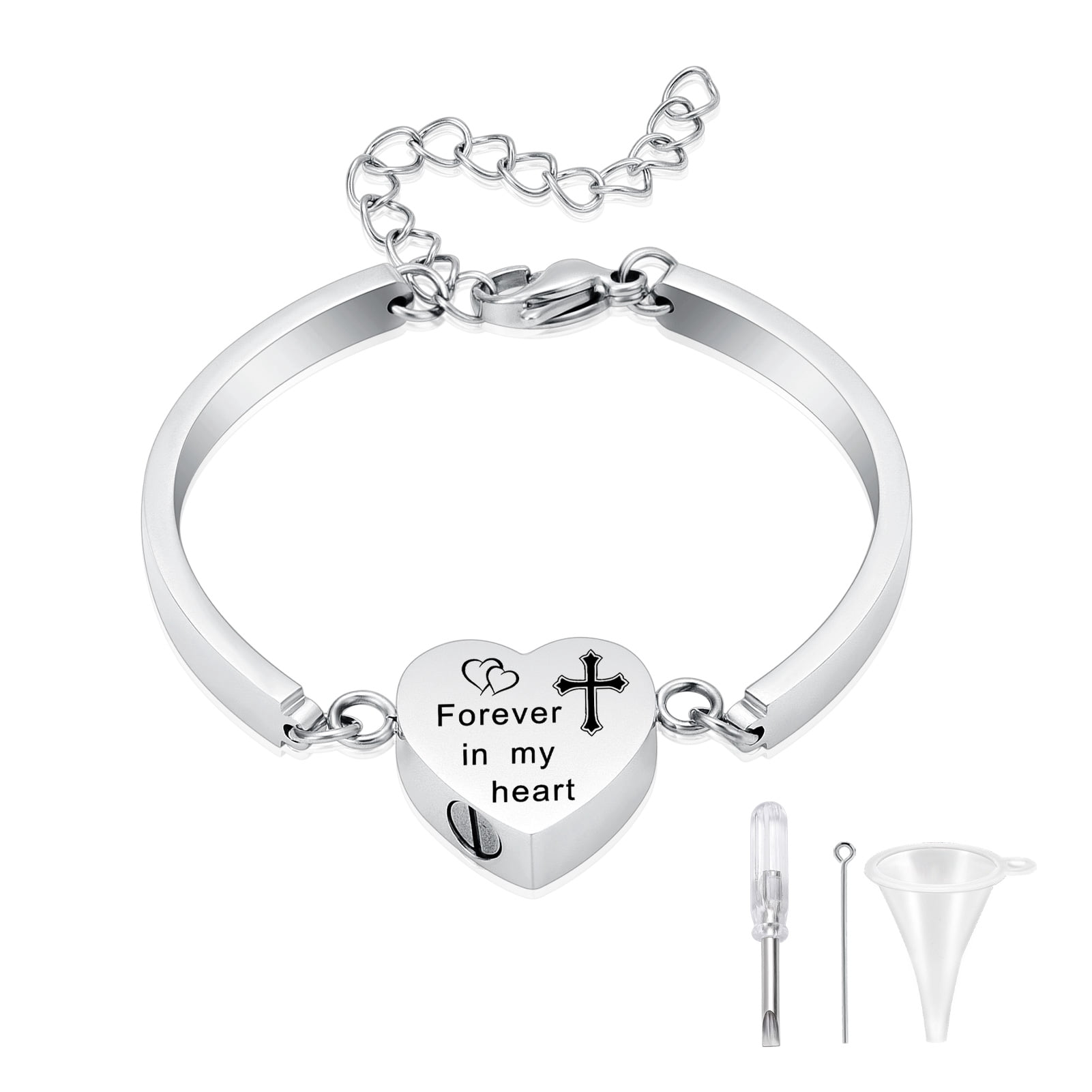 Love Heart Cremation Ashes Jewellery Small Urns Bracelets Women Men ...
