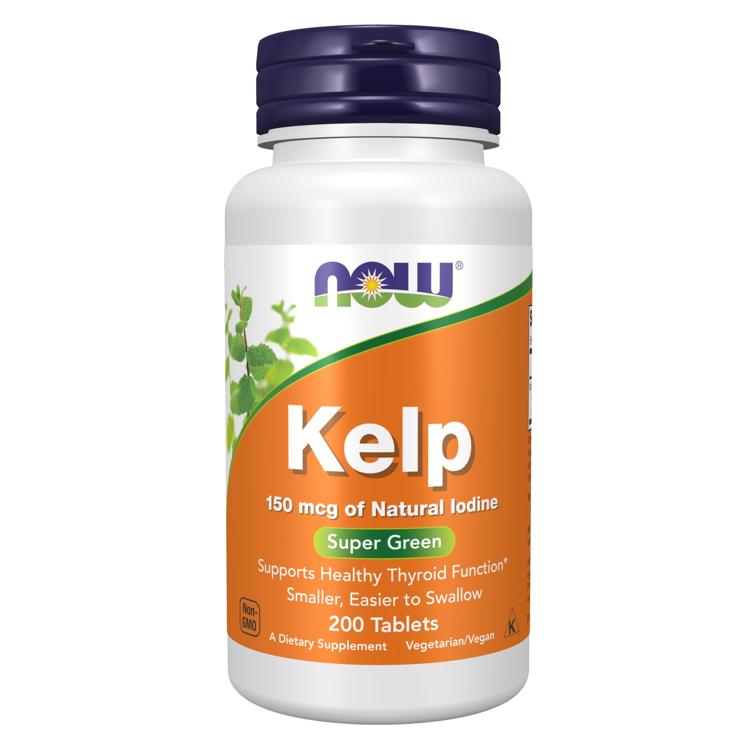 Suplementos NOW Foods Kelp 150 mcg de yodo natural, 200 tabletas ...