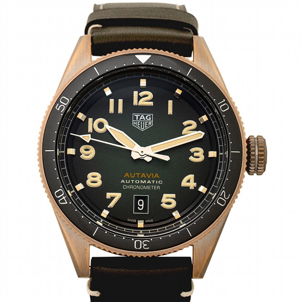 TAG Heuer Autavia Calibre 5 Chronometer Automatic Green Dial Men's ...