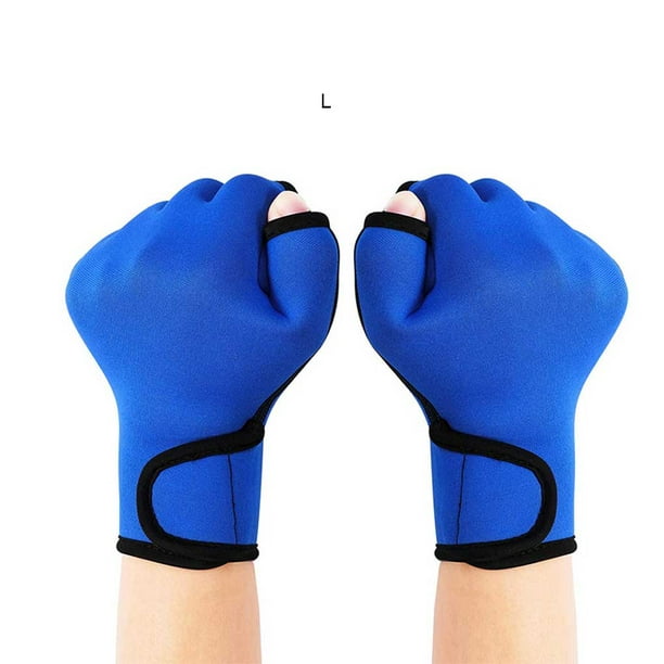 1 Pair Women Men Portable Fingerless Resistance Mitten Holiday Webbed ...