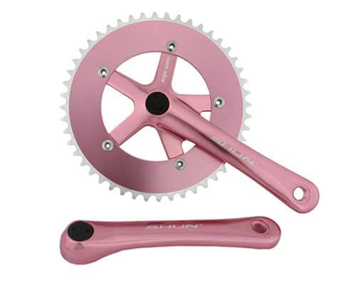 Alloy Chainwheel Set 48T x 170mm Pink. for bicycles, bikes, for beach ...