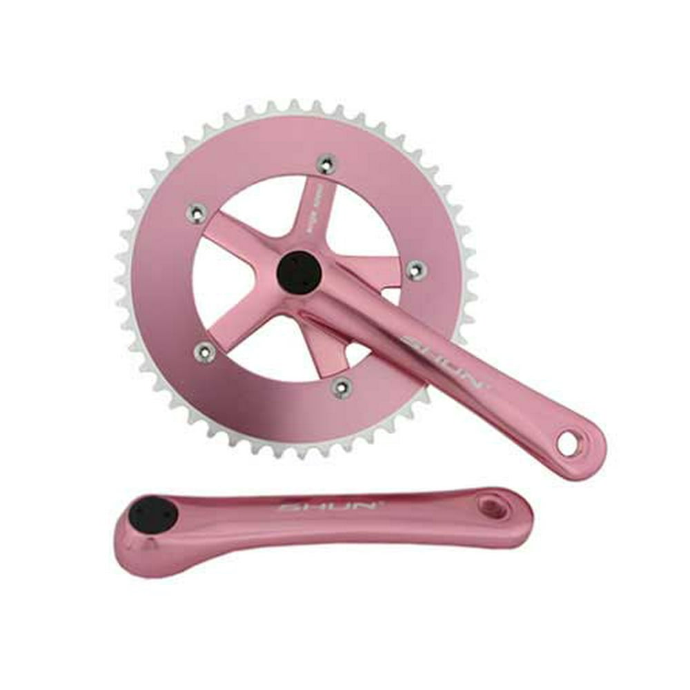Alloy Chainwheel Set 48T x 170mm Pink. for bicycles, bikes, for beach ...