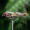 BBilaBu WWII Fighter Plane Shaped Garden Wind Stake,Patriotic Metal ...