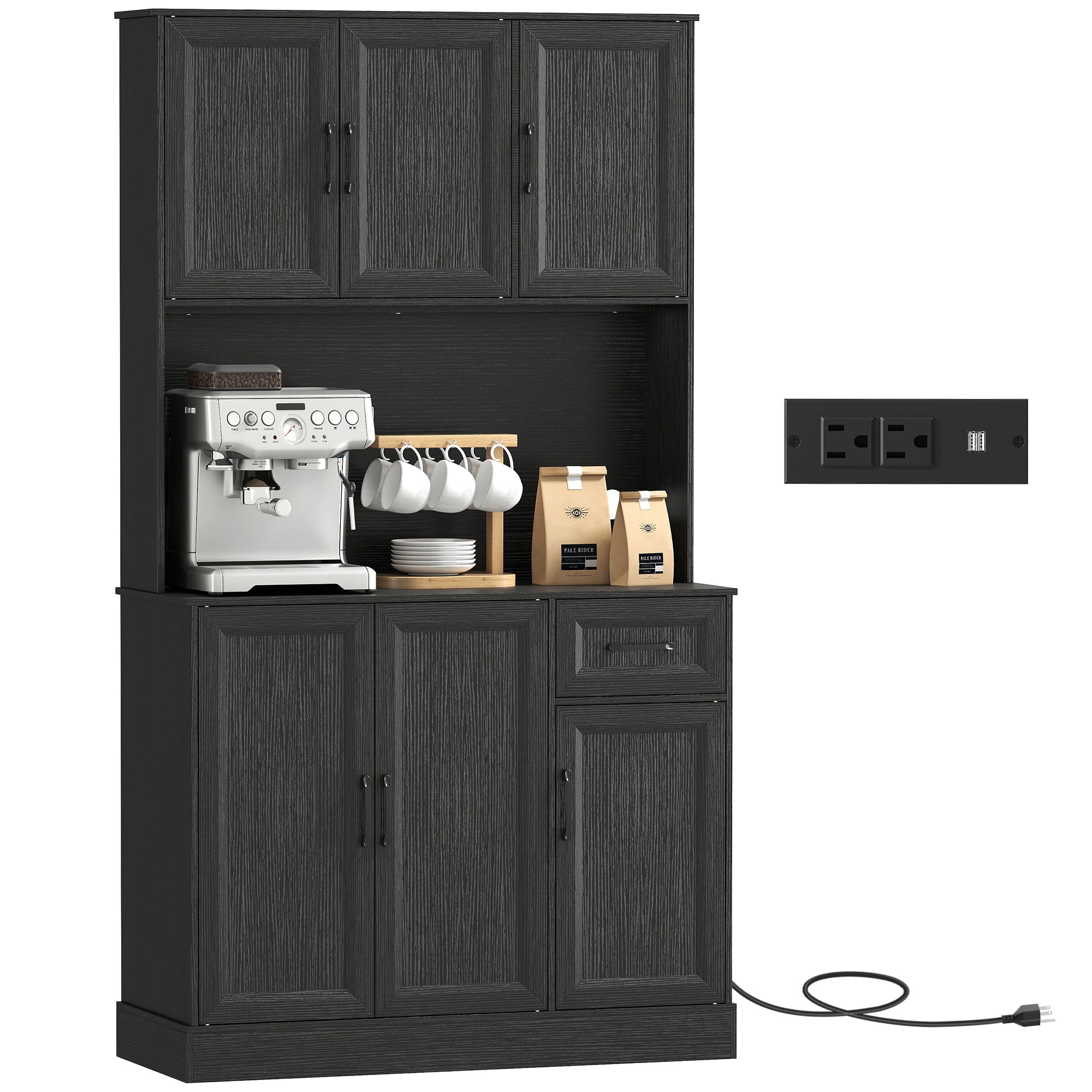 Click here for Homcom 71 Pantry Cabinet  Kitchen Cupboard With Ch... prices