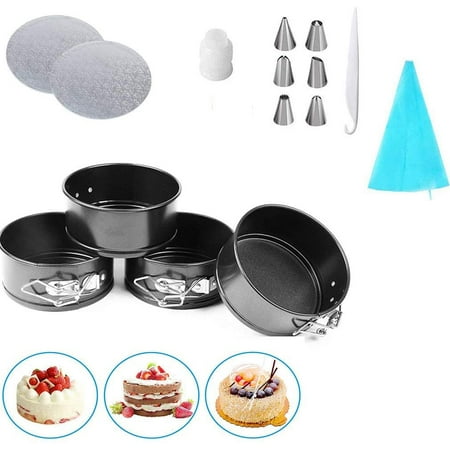 4-Inch Mini Springform Cake Pans - Set of 4 Carbon Steel Baking Pan ...