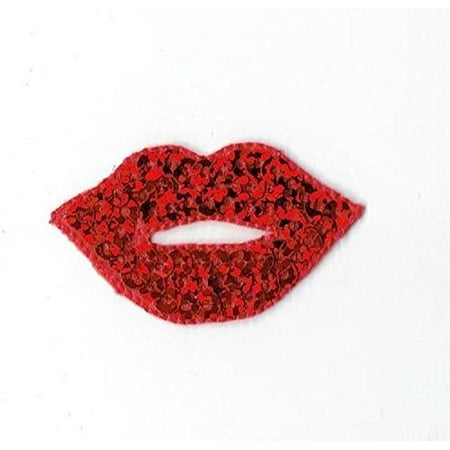 Red Hot - Sequin Lips - Iron on Embroidered Applique Patch - Walmart.com