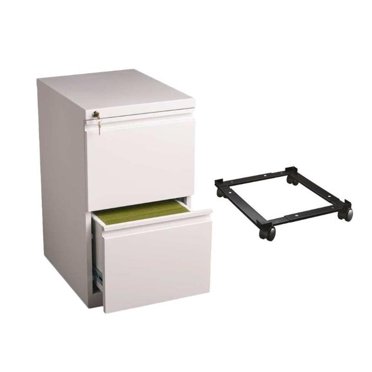 2 Piece File Cabinet in Charcoal and Adjustable File Caddy in Black ...