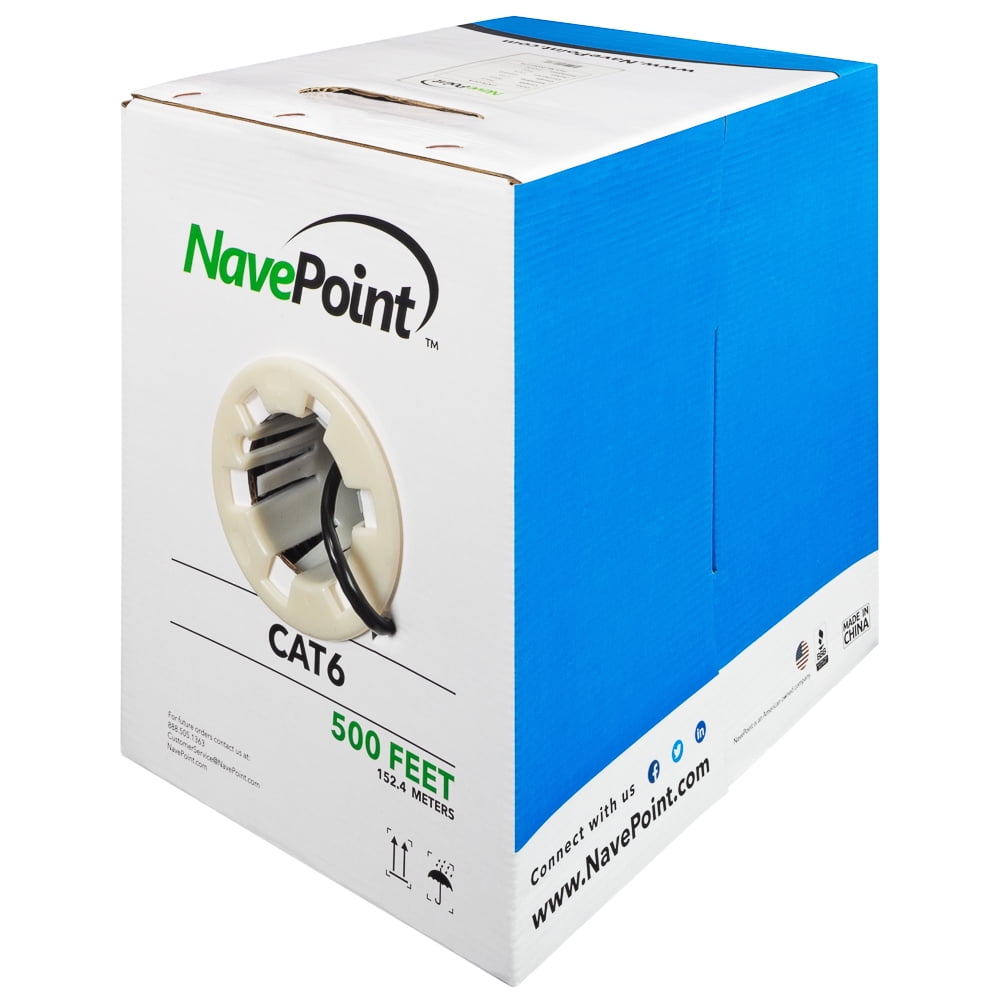 navepoint cat6 (cca), 500ft, black, solid bulk ethernet cable, 550mhz ... navepoint cat6 (cca), 500ft, black, solid bulk ethernet cable, 550mhz ...