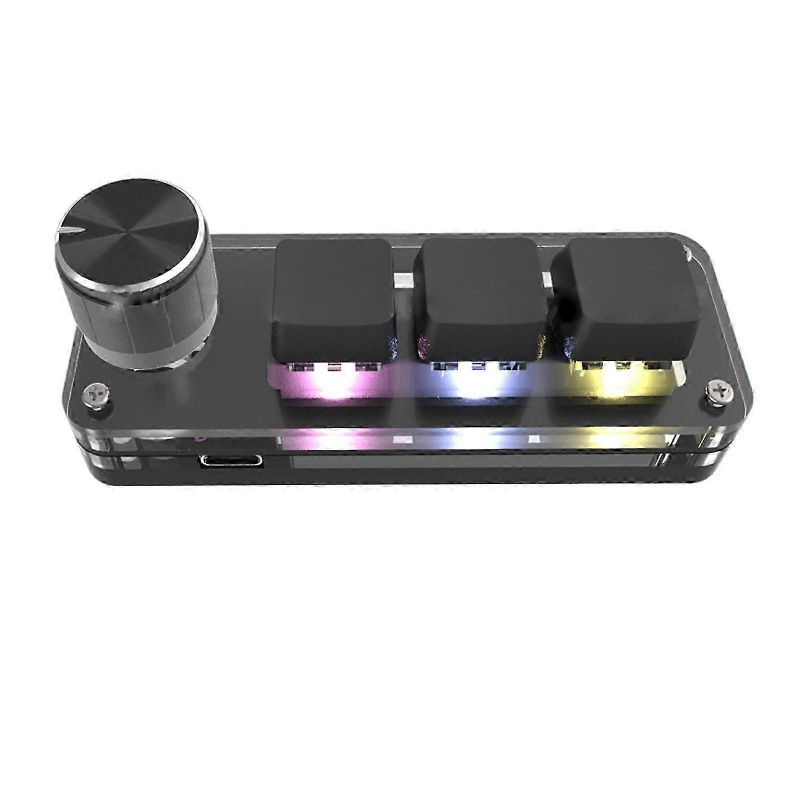 3 Keys Knob Rgb Gaming Keyboard Programming Keypad Mini Mechanical ...