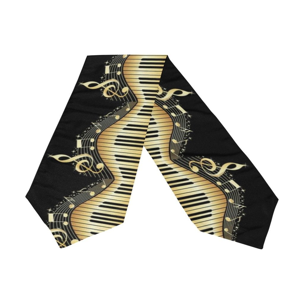 POPCreation Piano Keyboard Music Note Table Runner 13x70 Inches Black ...