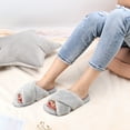 LORDFON Comfy Plush Open Toe Cross Band Women's House Slippers, Fluffy Indoor Slip On - Walmart.com