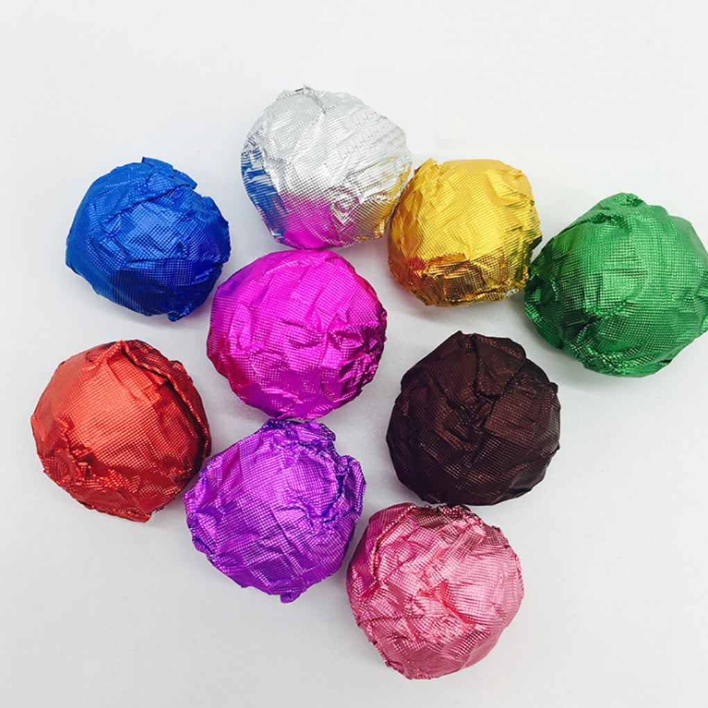 100pcs/Bag 10x10cm Square Chocolate Foil Wrappers Sweets Lolly Candy ...