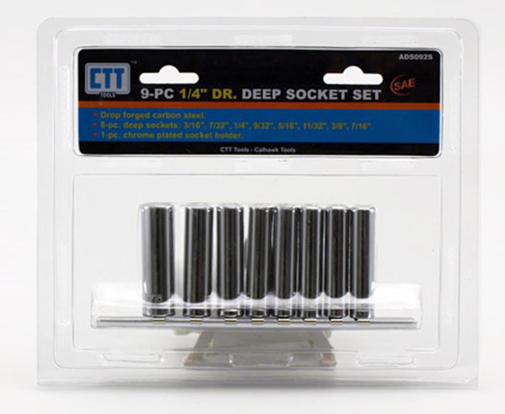Cal Hawk Tools 9-pc. 1/4" Drive Deep SAE Socket Set - Walmart.com