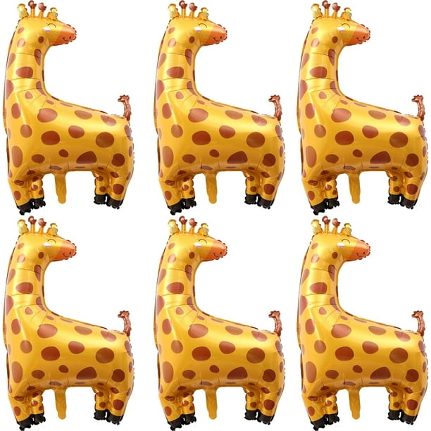Giraffe Balloons 6 Pcs Foil Helium Giraffe Shaped Animal Party Balloons ...