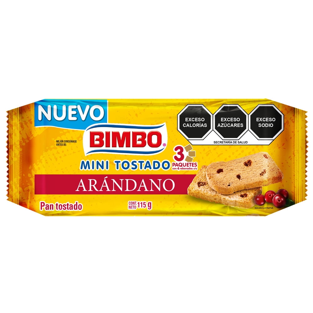 Pan Tostado Bimbo Mini Tostado Arandanos 12p 115g | Walmart en línea