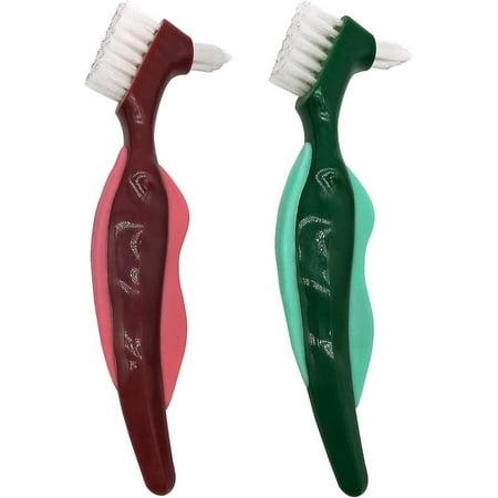 2pcs Premium Hard Denture Toothbrush,multi-layered Bristles & Sided ...