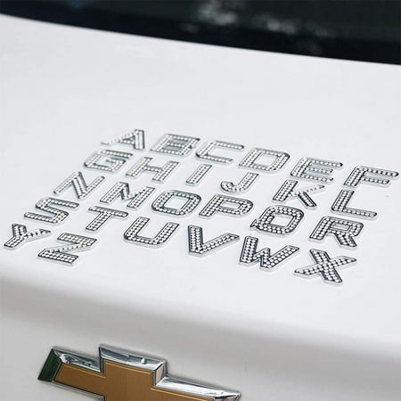 Bling Decor Crystal Rhinestone Car Letter Emblems Metal Sticker DIY ...