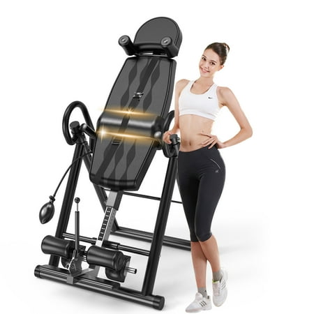 VEVOR Foldable Gravity Inversion Table 4.8ft to 6.1ft 300lbs Capacity ...