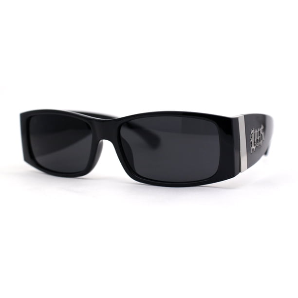 All Black Locs Square Narrow Rectangle Gangster Sunglasses Walmartca