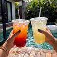 100 Sets Clear Plastic Cups with Lids and Straws, 16oz Disposable Cold ...