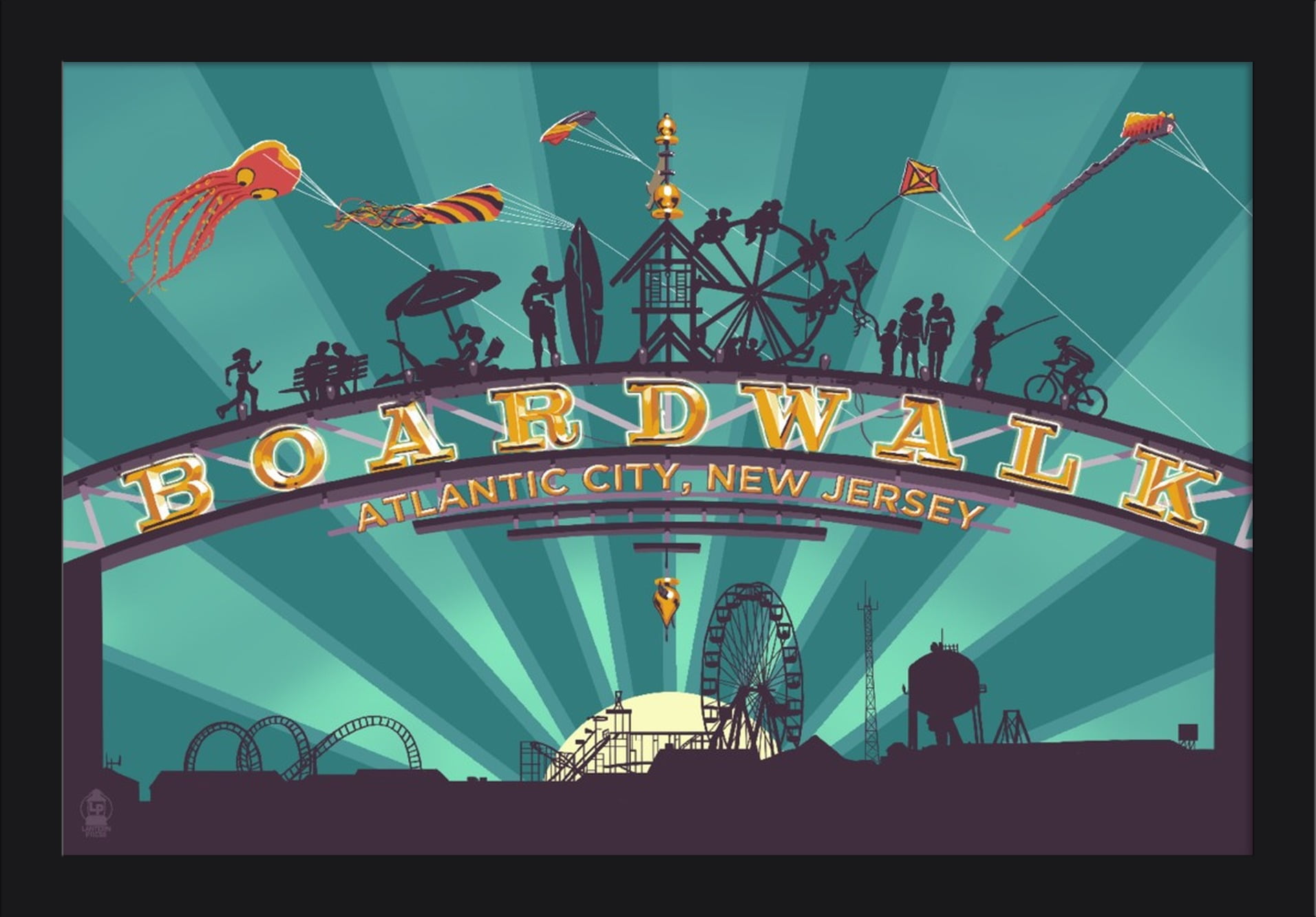Atlantic City, New Jersey - Boardwalk Sign - Lantern Press Artwork ...