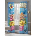 Blue Summer Sheer Curtains for Living Room Bedroom Modern Tropical ...