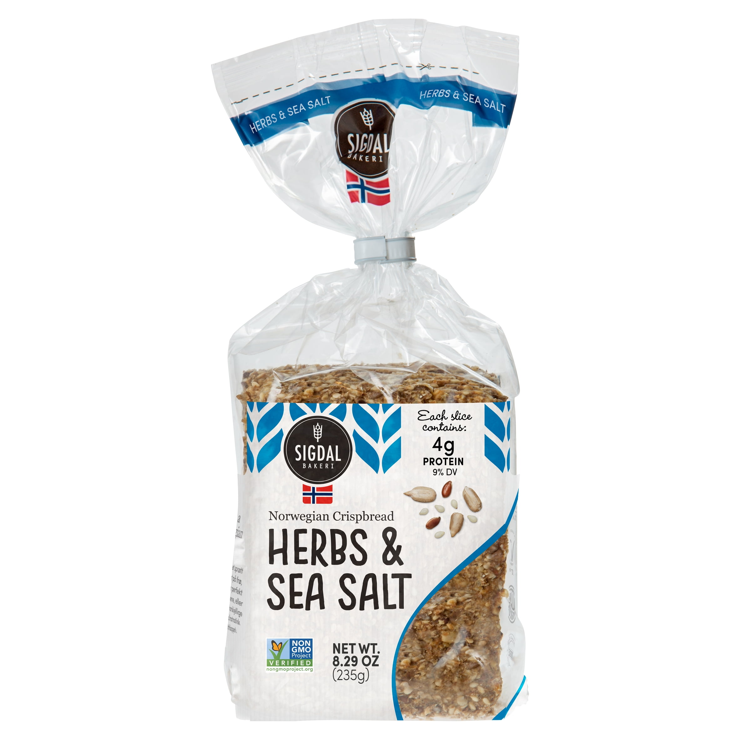 Sigdal Bakeri Herbs & Sea Salt Norwegian Crispbread, 8.29 oz - Walmart.com