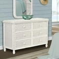 Sea Wind Florida Santa Cruz White Wicker/Rattan 6-Drawer Dresser ...