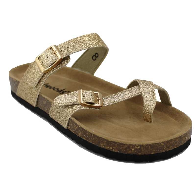Outwoods Women's Bork 62 Slide Buckle Sandal (Gold;Size 6) - Walmart.com