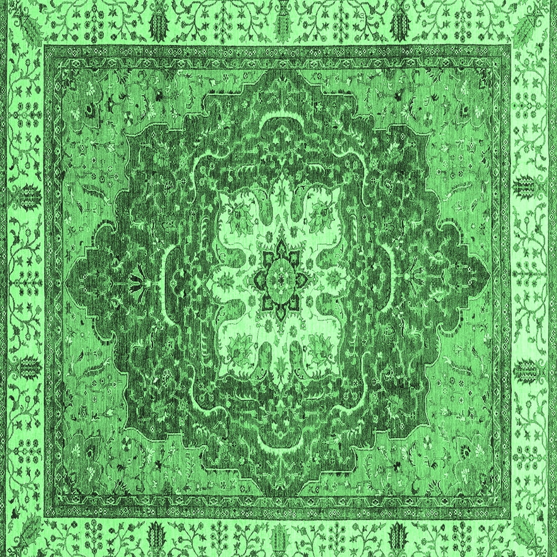 Ahgly Company Indoor Square Abstract Emerald Green Modern Area Rugs, 6 ...