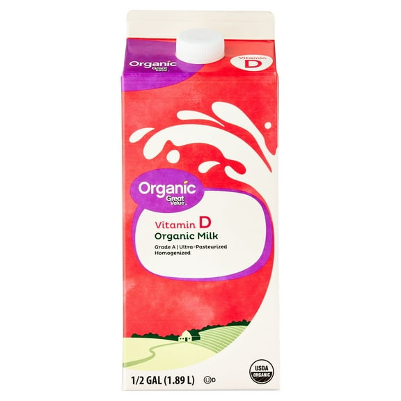 Great Value Milk 2% Reduced Fat Half Gallon 64 fl oz Jug with Calcium ...