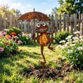 Cute Iron Frog Garden Stake Sign with Umbrella, Handcrafted Metal Yard ...