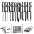 12Pcs/Set 50mm 1/4 Inch Hex Shank Magnetic for Screwdriver Bits ...
