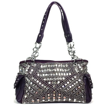 Zzfab Starburst Double Handles Bling Purse Silver - Walmart.com