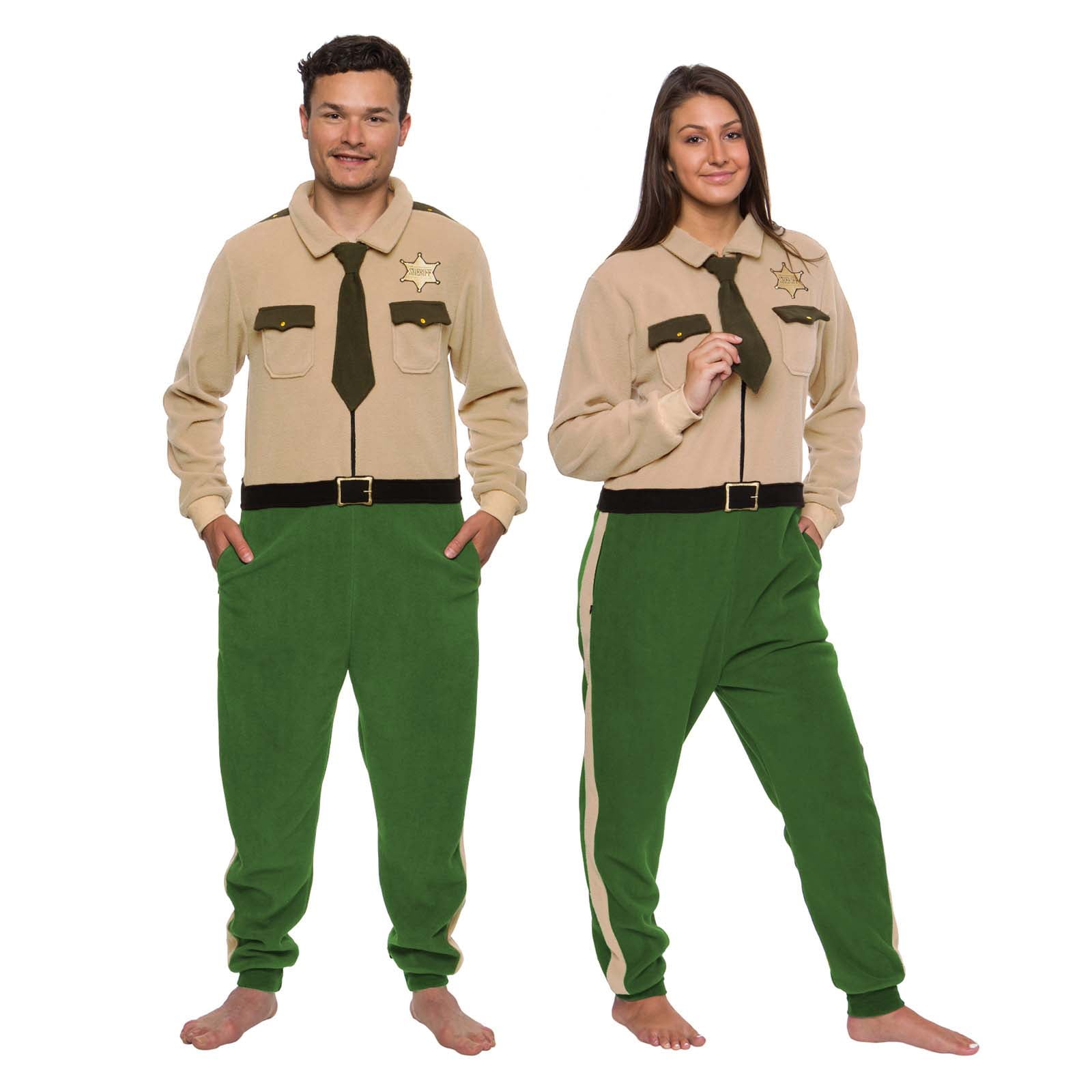 Sheriff One Piece - Plush Adult Deputy Costume Jumpsuit by FUNZIEZ ...