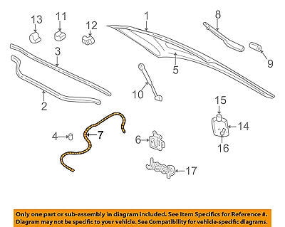 Jeep CHRYSLER OEM 99-04 Grand Cherokee Hood-Latch Lock Release Cable ...
