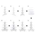 2 Pack 4-tier Cupcake Stand White Cardboard Round Dessert Display Tower ...