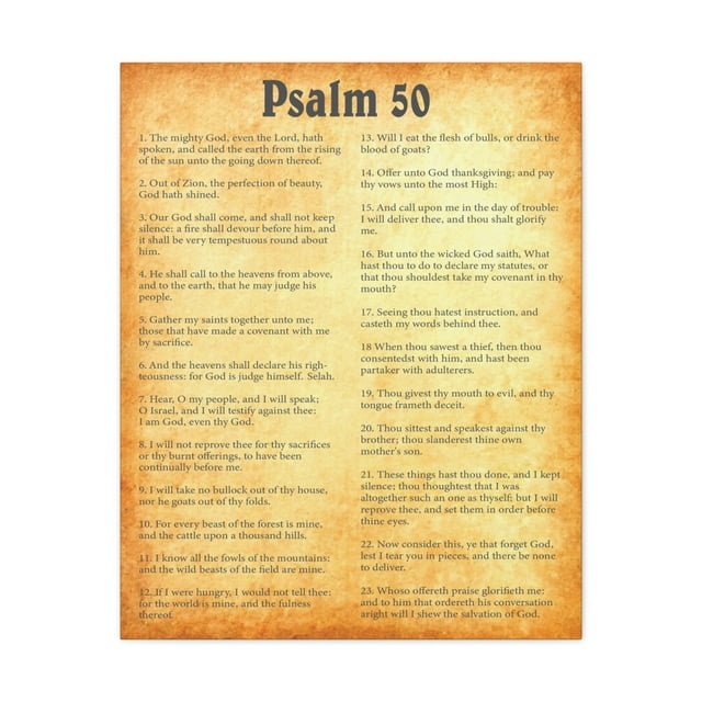 Scripture Walls Psalm 50 Chapter Gold Bible Canvas Christian Wall Art ...