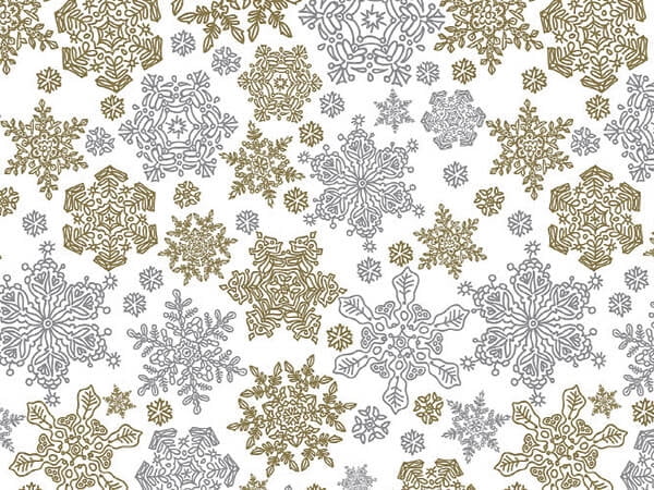Pack of 1, Metallic Frozen Snowflakes, 30" x 50' Gift Wrap Roll For ...