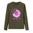 Vekdone October Breast Cancer Tops For Women Pink Ribbon Sunflower