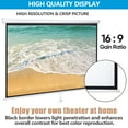 YTBW 80" 16:9 Manual Pull Down Projector Screen Hd Home Movie Theater ...