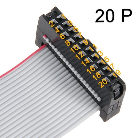 IDC 20 Pins Connector Flat Ribbon Cable Female Connector 30cm 2mm Pitch ...