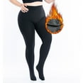 Annhoo Fleece Lined Tights Women Winter Warm Thick High Waist Elastic ...