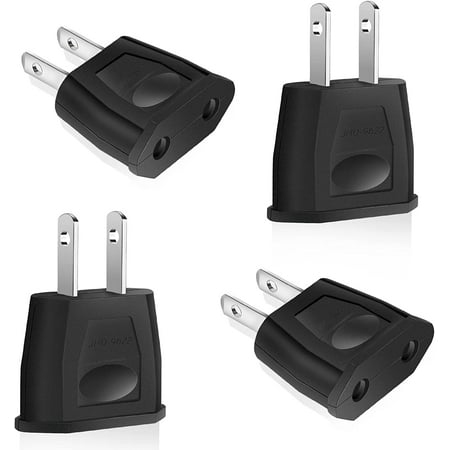 Set of 4 European American Travel Adapter, European Plug Adapter to USA ...