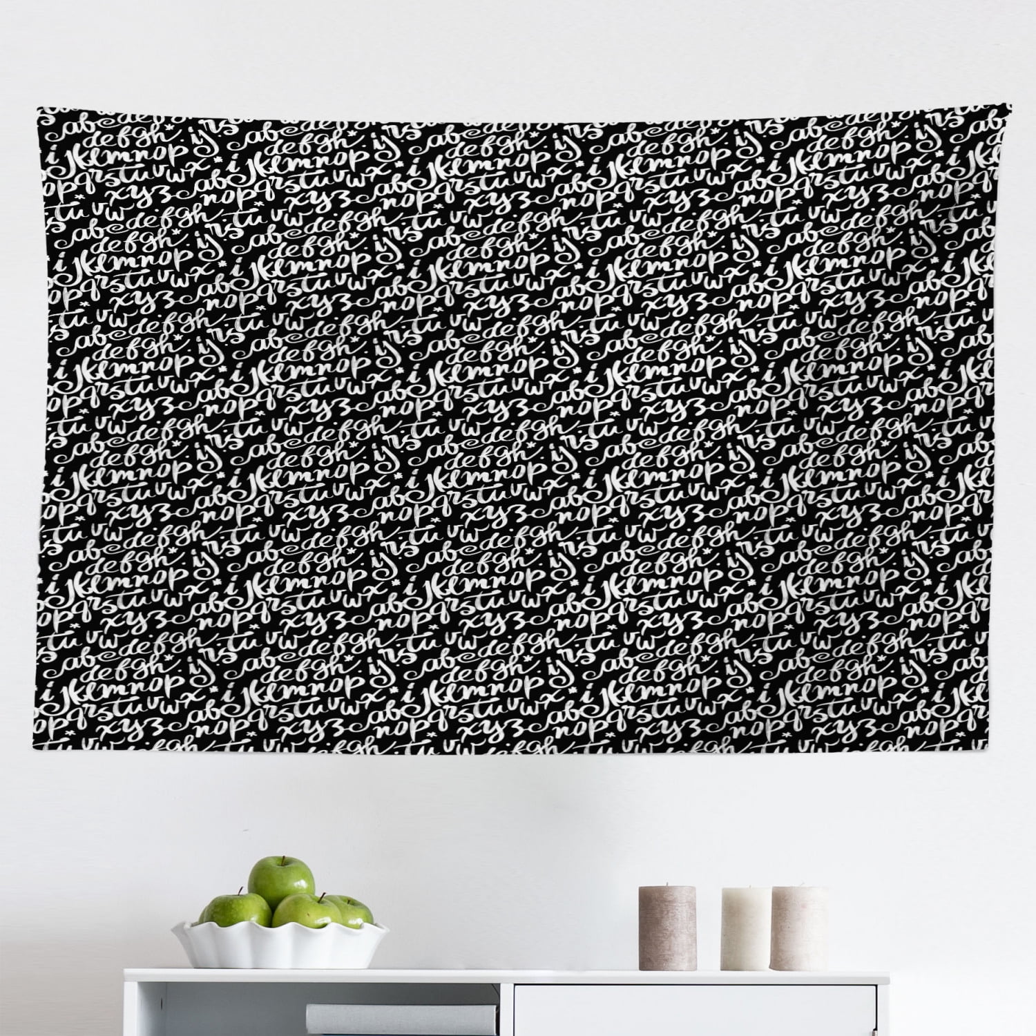Alphabet Tapestry, Print of Grunge Lowercase Whimsical Letters ...