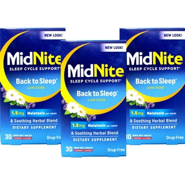 MidNite Fast Acting Non-Drowsy Nighttime Pills, Drug-free Sleep Aid ...