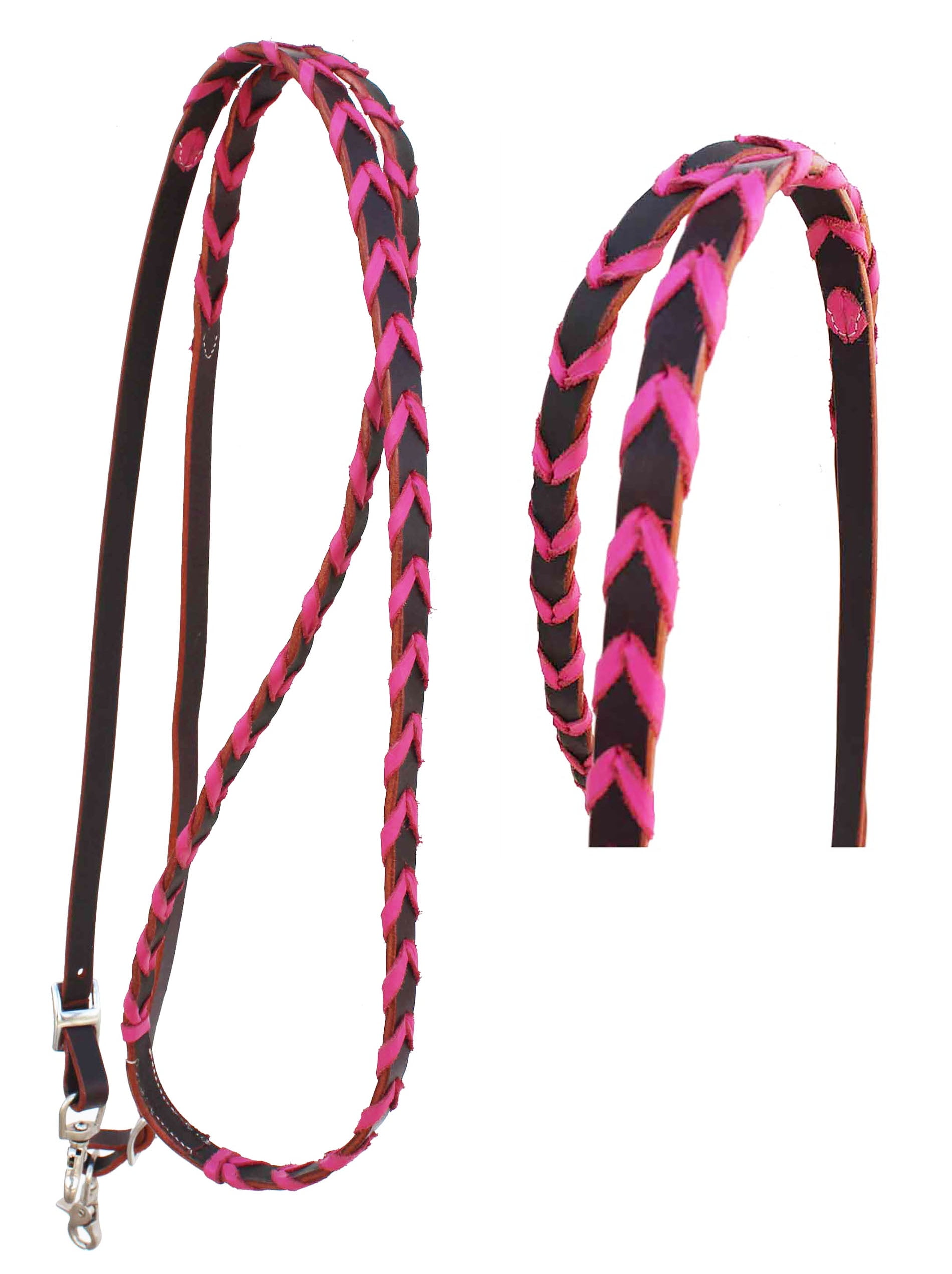 Horse Western 8' Long Tack Pink Laced Brown Leather Barrel Contest ...