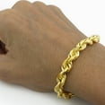 Nuragold 10k Yellow Gold 10mm Rope Chain Diamond Cut Bracelet, Mens ...