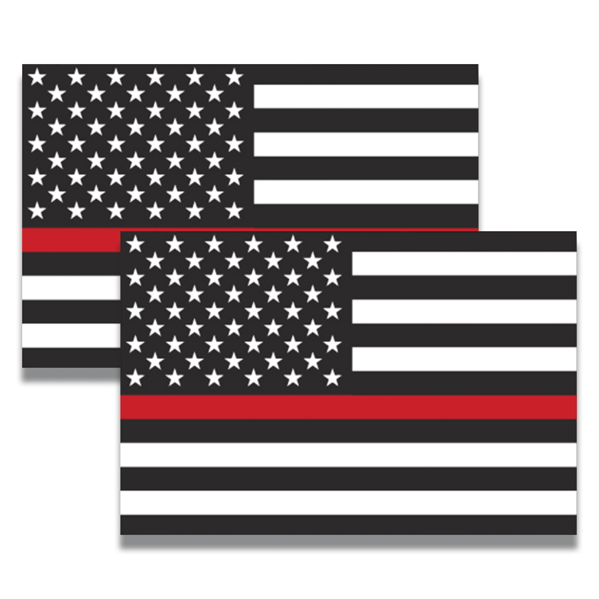 Magnet Me Up Thin Red Line Magnet Vinyl Decal, 4x6 In, 2Pk, Red, Black ...