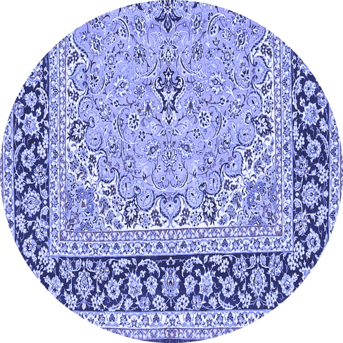Ahgly Company Indoor Round Persian Blue Traditional Area Rugs, 8' Round ...
